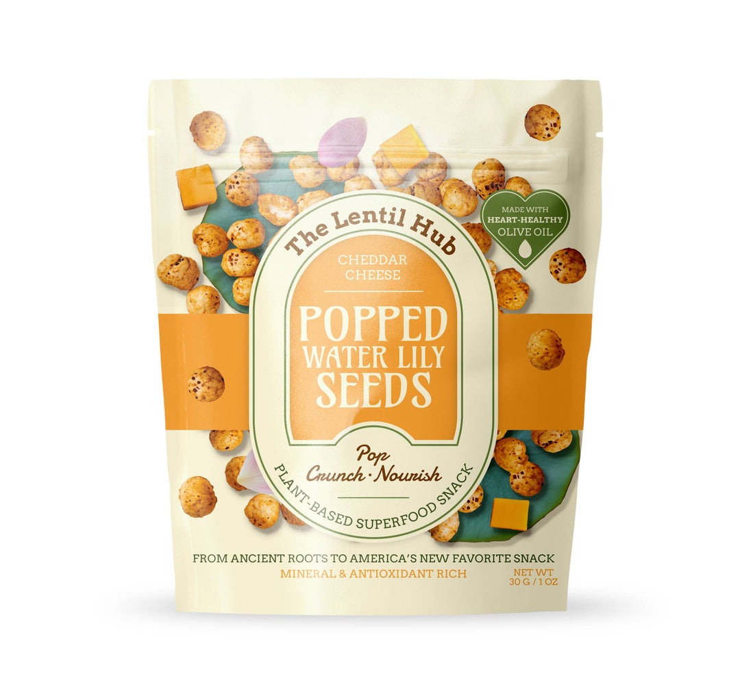 Popped Water Lily Seeds - Cheddar Cheese – The Lentil Hub